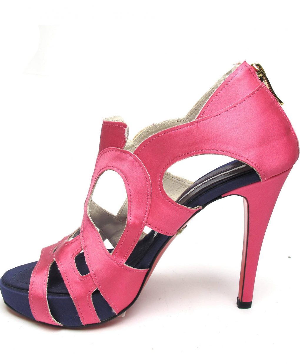 Veronesse Pink Snake Print Holigraphic Peep toe Heels - Alila
